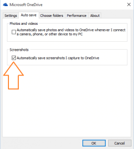 How to auto save Screenshots to Onedrive by Printscreen