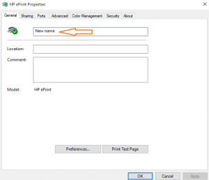 How to change printer name in windows 10