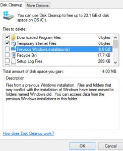 How to delete windows old installation folder in windows 10