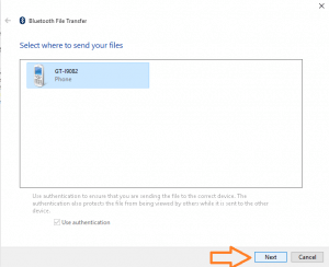 How to send files from PC to Phone via Bluetooth in windows 10