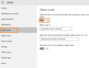 How to Make Tablet Mode as Default Mode in Windows 10