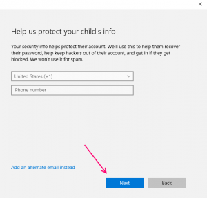 How to create and manage child account in windows 10