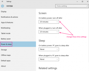 How to change windows 10 Lock screen timings
