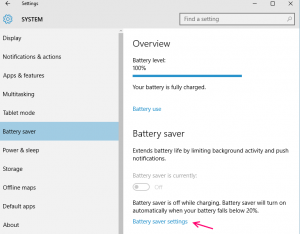 How to Enable or Disable Windows 10 Battery Saver Mode