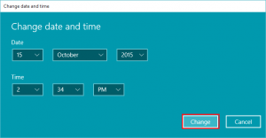 How to change Date and Time in Windows 10
