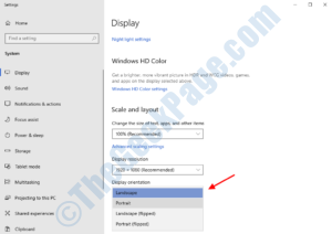 Change Screen Orientation Portrait / Landscape in Windows 10