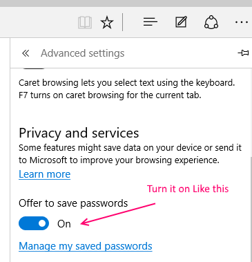 How to Manage Passwords stored in Edge Browser