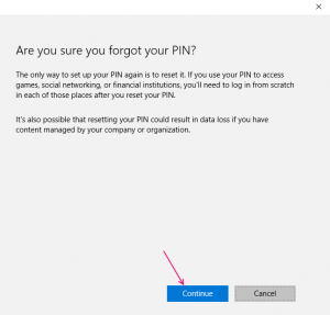 How to get back Forgotten PIN in Windows 10