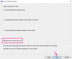Use Driver verifier manager to find Problematic Driver in Windows 10