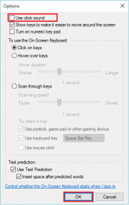 How to Disable Click Sound for On-Screen Keyboard in Windows 10