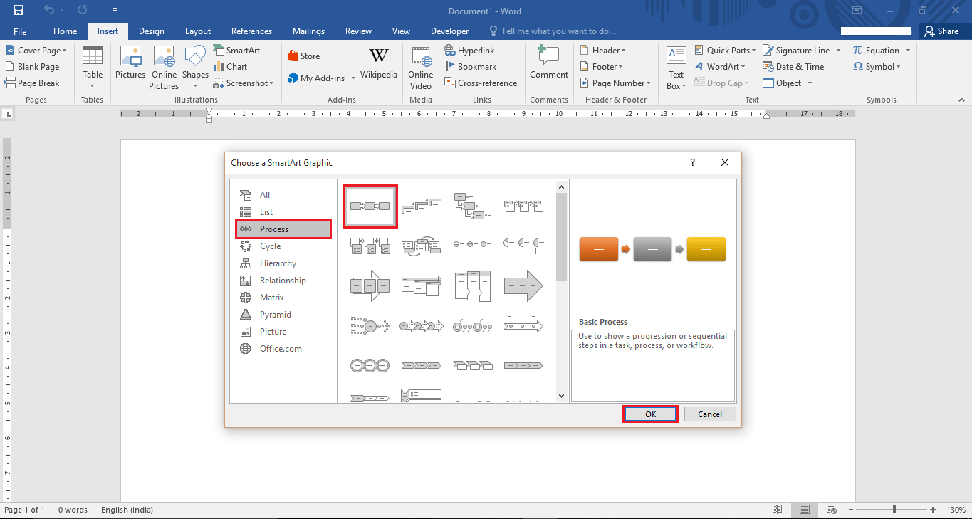 How To Insert Use SmartArt In Microsoft Word 2016
