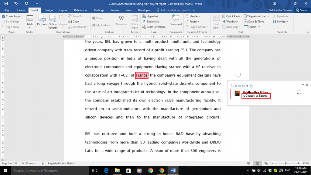 How to use comments in Microsoft Word 2016