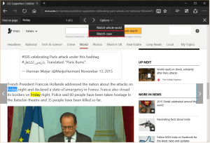 How to use the Find function in Edge browser in Windows 10