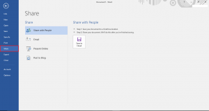 Send a word document as an email attachment in Word 2016