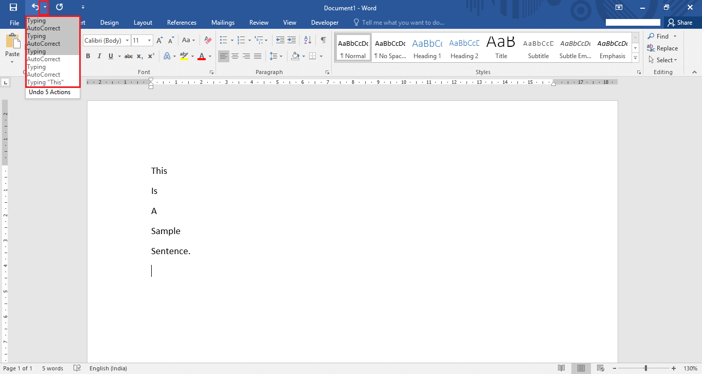 How to use the new Undo / redo features in Word 2016