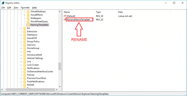 How to change default New folder name scheme in Windows 10