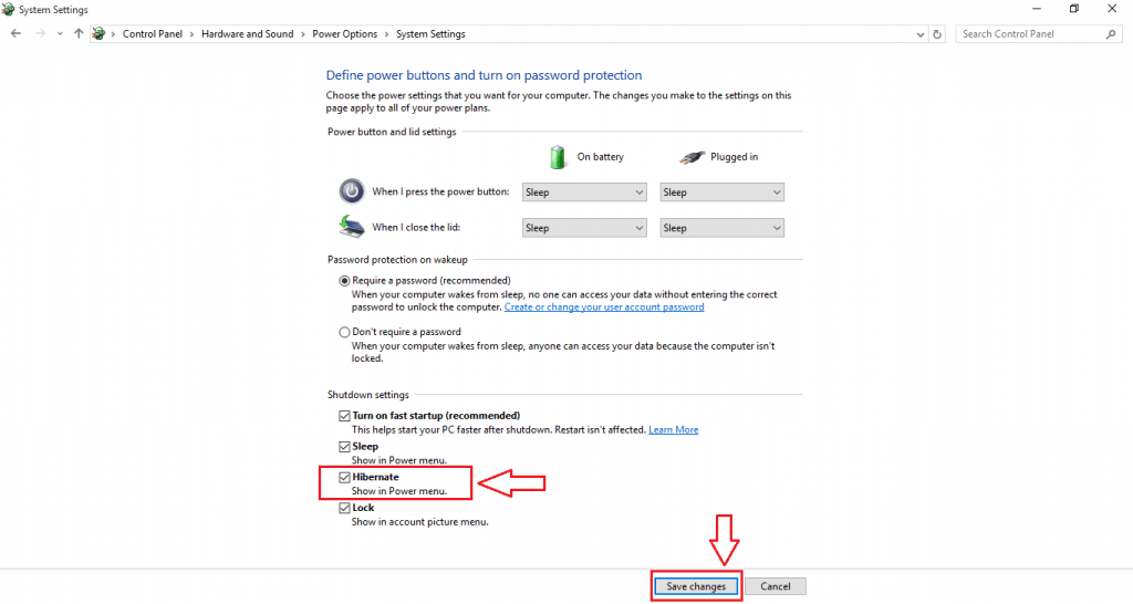 How to Enable / Disable hibernate option in windows 10