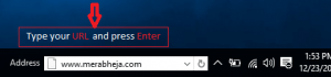 How to use Address Toolbar Feature in Taskbar of Windows 10