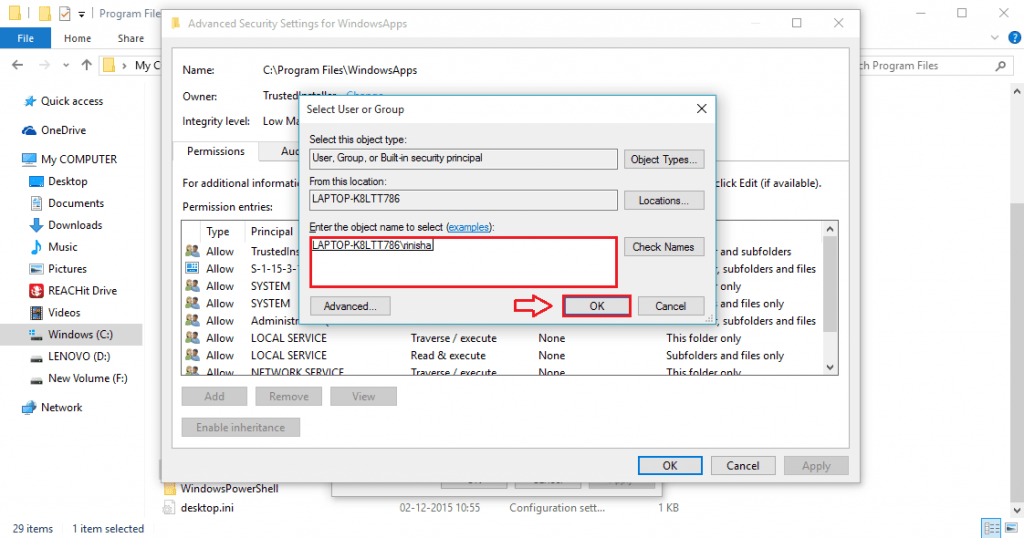 How to access Windows Apps folder in Windows 10