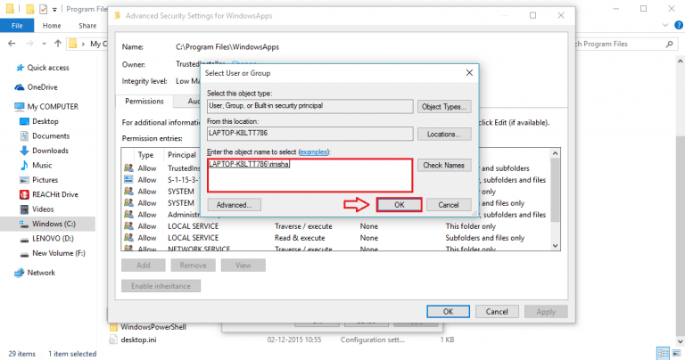 How to access Windows Apps folder in Windows 10