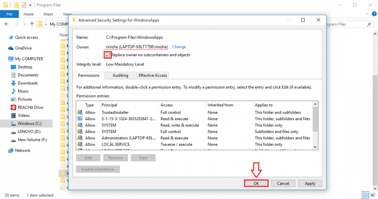 How to access Windows Apps folder in Windows 10