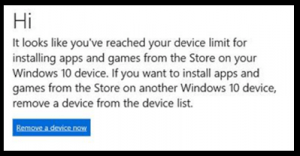 Fix! Device Limit Reached for Installing Apps / Games in Windows 10