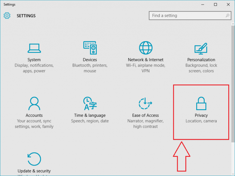 How to turn off privacy settings in new windows 10 update