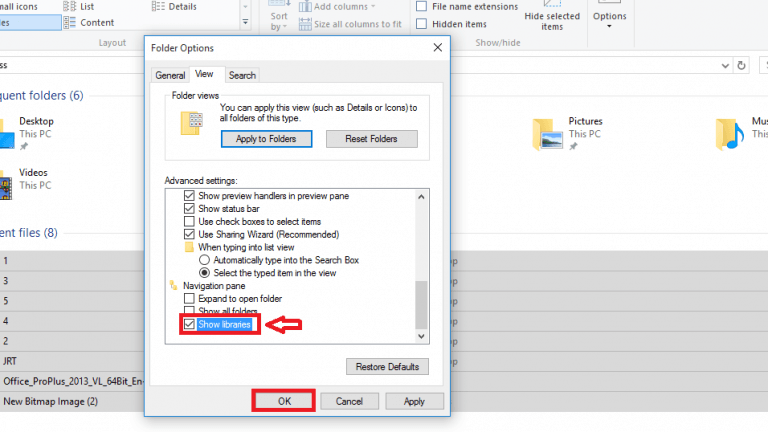 How to enable & show Libraries in Windows 10
