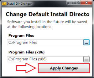 How to change default installation location of programs in windows
