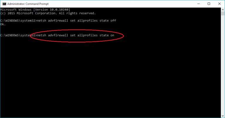 How to Disable / Enable windows firewall by command prompt