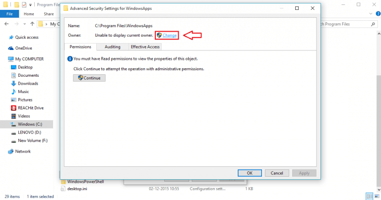 How to access Windows Apps folder in Windows 10