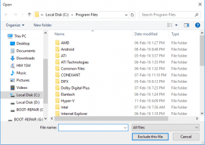Exclude certain Files, Folders & Apps from Windows 10 Defender