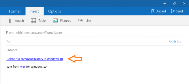 Add Clickable Links and Attachments to Windows 10 Mail App
