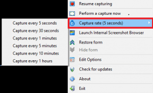 Take Automatic Screenshot at regular intervals on Your Windows PC