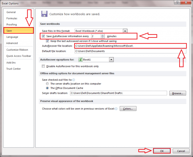 Use Excel AutoRecover and AutoBackup Features To Secure Data