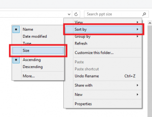 How to find which powerpoint slide is bigger in size