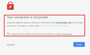 Solved ! Your Connection is Not Private Error In Chrome