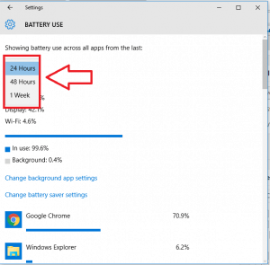 Find battery Consuming apps using Battery Saver in Windows 10