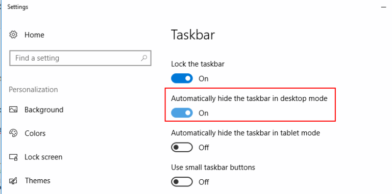 How to auto hide Windows 10 taskbar in 2 steps