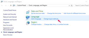 Change Default Keyboard Language Input method in Windows 10