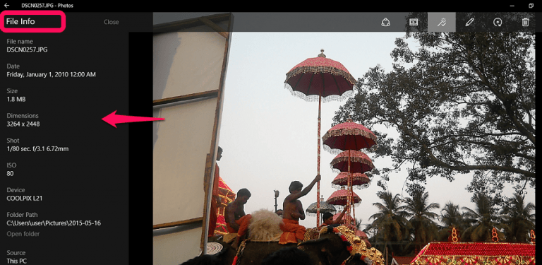 Photos App Keyboard shortcuts for Windows 10