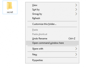 Completely Hide a folder with single command line in Windows