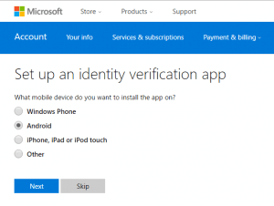 How to Enable two step verification windows 10