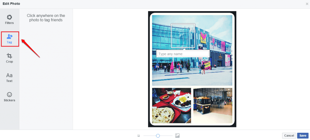Edit Pics , Add Stickers & Effects via Facebook inbuilt Photo editor