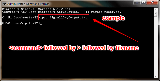 How To Save The Output Of A CMD Command To A Text File Or To The 