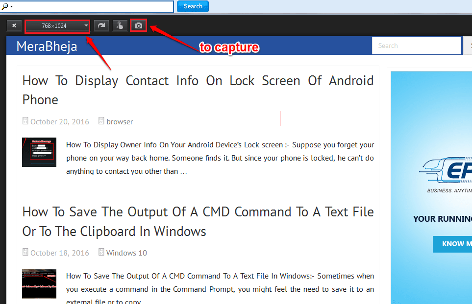 Take Screenshots In Chrome And Firefox Browsers Without Any Extension