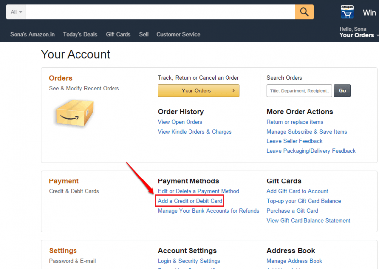 How To Manage The Credit/Debit Cards Associated With Your Amazon Account
