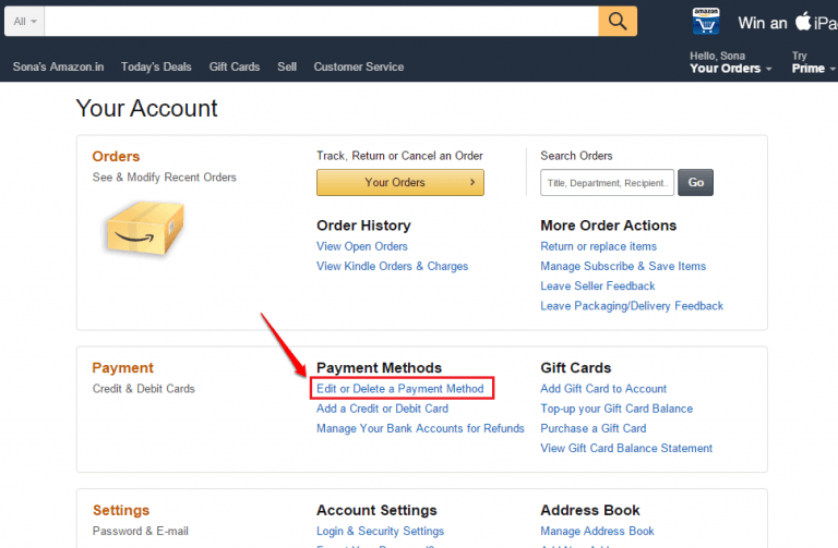 How To Manage The Credit/Debit Cards Associated With Your Amazon Account