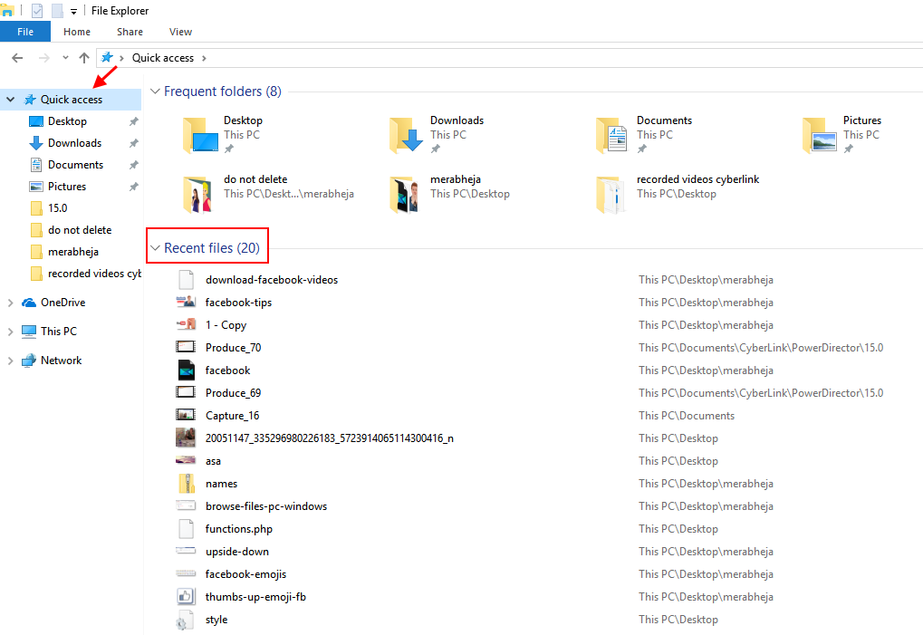 Quick Access Now Lets You View Recent Files In Windows 10