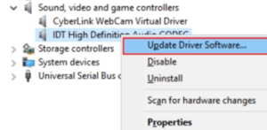 Fix – IDT HD Audio Codec Driver Problem on Windows 10